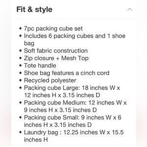 Open Story | Other | Open Story Nwt 7pc Packing Cube Set Black | Poshmark